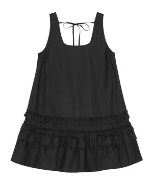 GANNI Sleeveless Ruffled Mini Dress