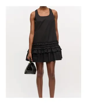 GANNI Sleeveless Ruffled Mini Dress