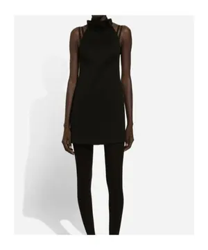 Dolce & Gabbana Floral Detail Halterneck Mini Dress