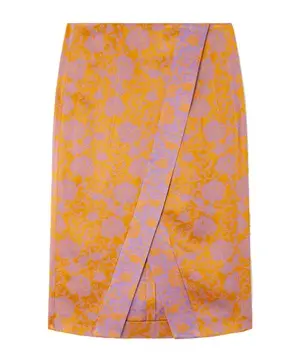 Dries Van Noten Wrap Midi Skirt - Orange