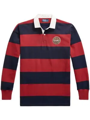 Ralph Lauren Polo Fit Striped Jersey Rugby Polo Shirt - Black