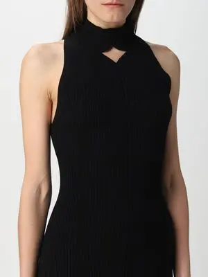 COURREGES Ribbed Cut-out Midi Dress