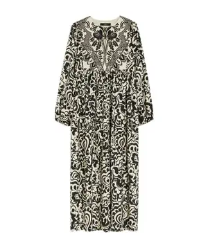 Max Mara Printed Cotton Poplin Midi Dress