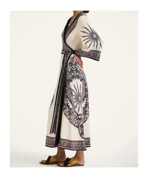 La DoubleJ Long Sleeve Wrap Maxi Dress