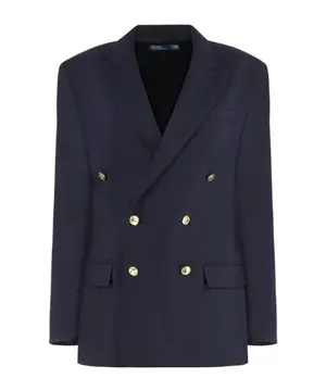 Polo Ralph Lauren Double-breasted Crepe Blazer - Navy