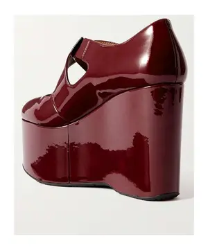 Alaïa Round Toe Wedge Mary Jane - Red