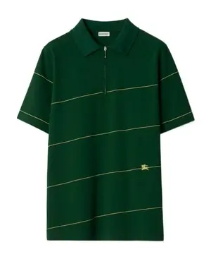 Burberry Burberry Striped Short Sleeved Polo Shirt Green