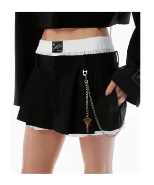 Alexander Wang Double-pleated Skirt With Raw-cut Hem