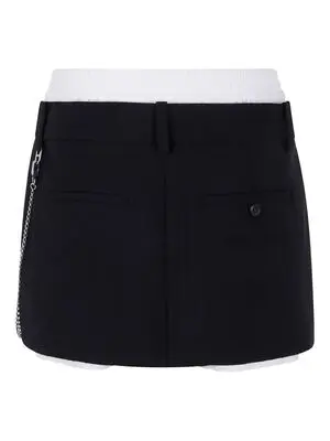 Alexander Wang Double-pleated Skirt With Raw-cut Hem