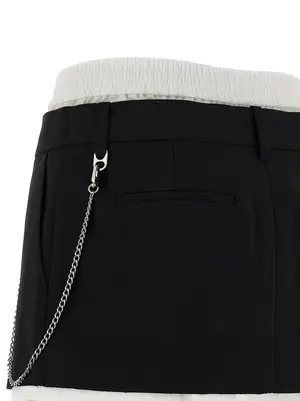Alexander Wang Double-pleated Skirt With Raw-cut Hem