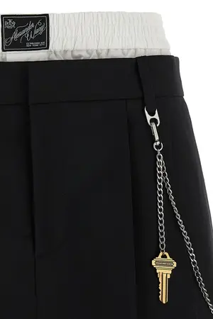 Alexander Wang Double-pleated Skirt With Raw-cut Hem