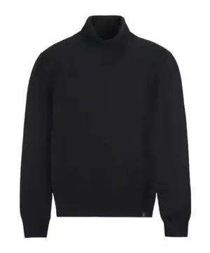 FAY High Neck Wool Sweater - Black