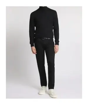 FAY High Neck Wool Sweater - Black