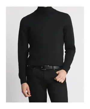 FAY High Neck Wool Sweater - Black