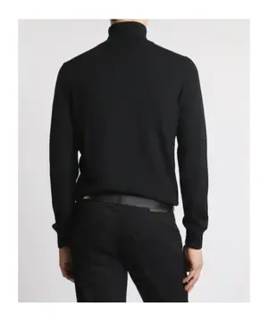 FAY High Neck Wool Sweater - Black