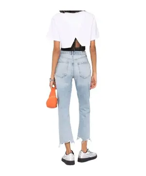 AGOLDE Riley Cropped Jeans In Soft Blue