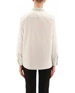 JIL SANDER Long Sleeve Shirt With Ruffle Detail - White