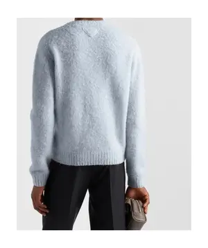 Prada Long Sleeve Crewneck Jumper - Sky-blue