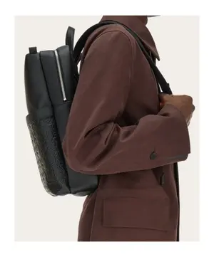 FERRAGAMO Gancini Embossed Leather Backpack