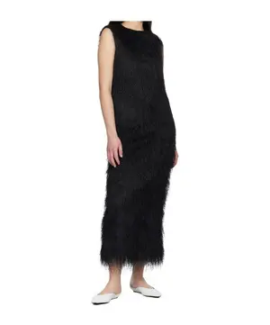 Loulou De Saison Shag-knit Maxi Dress - Black