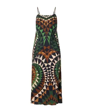 Farm Rio Heart Deco Satin Maxi Dress