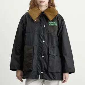 Barbour X Ganni Waxed Duffle Coat - Black