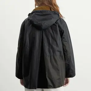 Barbour X Ganni Waxed Duffle Coat - Black