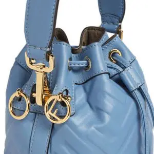 Fendi Mini Mon Tresor Drawstring Bucket Bag - Light Blue