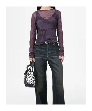 Our Legacy Abstract Raisin Snake Print Thermal Jersey Long Sleeve Top
