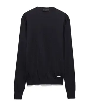 Prada Long Sleeved Crewneck Jumper - Navy