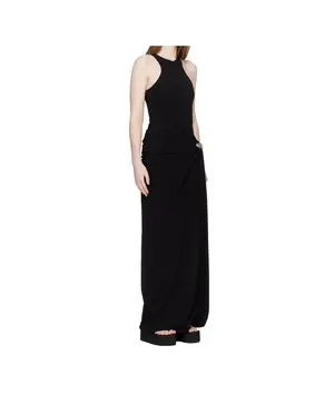 Casablanca Flowing Sleeveless Dress With Ruched Details