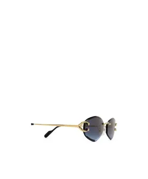 Cartier Oval Rimless Sunglasses - Blue