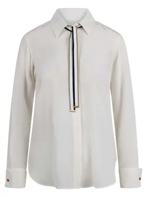 Max Mara Apollo Long-sleeved Shirt With Ribbon Detail - No