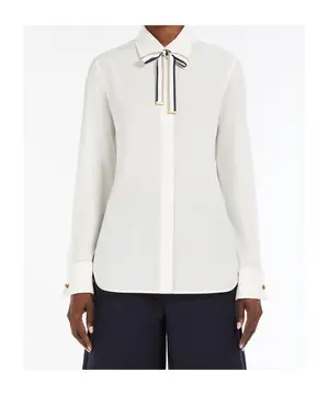 Max Mara Apollo Long-sleeved Shirt With Ribbon Detail - No