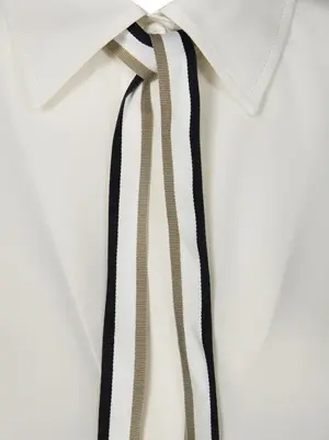 Max Mara Apollo Long-sleeved Shirt With Ribbon Detail - No