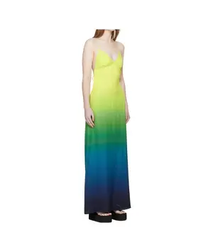Casablanca Gradient Jacquard Halterneck Maxi Dress