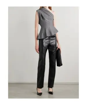 Khaite One-shoulder Top With Asymmetrical Ruffled Hem - Silver