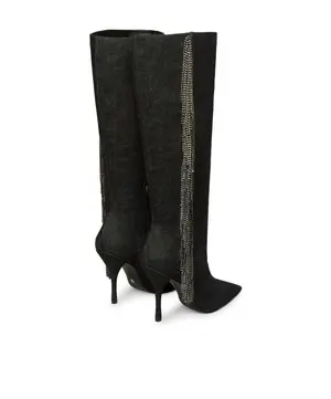 STUART WEITZMAN Crystal Fringe Knee-high Boots