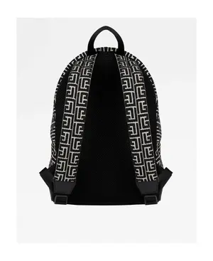 Balmain Logo Monogram Jacquard Backpack