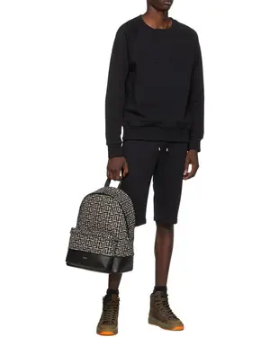 Balmain Logo Monogram Jacquard Backpack