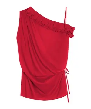 Dries Van Noten Ruffled One-shoulder Silk Top