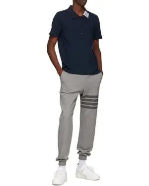 Thom Browne 4-bar Drawstring Track Pants - Medium Gray