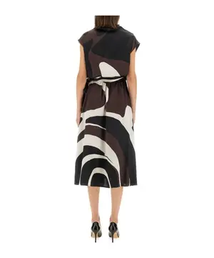 Kiton Printed Midi Dress - Black