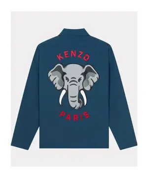 Kenzo Logo Printed Collared Button-up Jacket