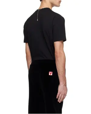 Valentino Garavani Vlogo Embroidered Crewneck T-shirt - Black