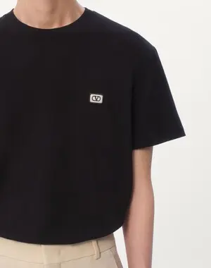 Valentino Garavani Vlogo Embroidered Crewneck T-shirt - Black