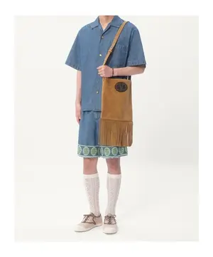 Valentino Garavani Straight Hem Denim Bowling Shirt