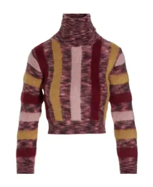 Dsquared2 Striped Cropped Turtleneck Jumper