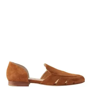 Gabriela Hearst Rory Openwork Suede Flats - Brown