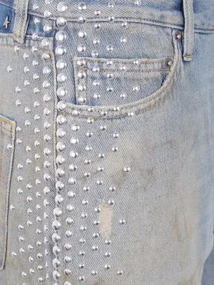 GOLDEN GOOSE Wide-leg Distressed Embellished Jeans